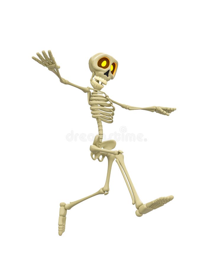 Skeleton Cartoon is Jumping Stock Illustration - Illustration of eyes ...