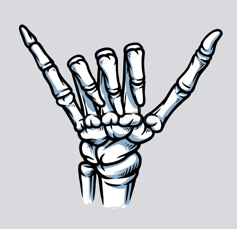 Skeleton Hand Drawing Peace