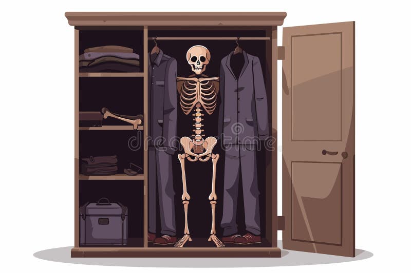 Skeleton in the Closet Isolated Vector Style Stock Vector ...