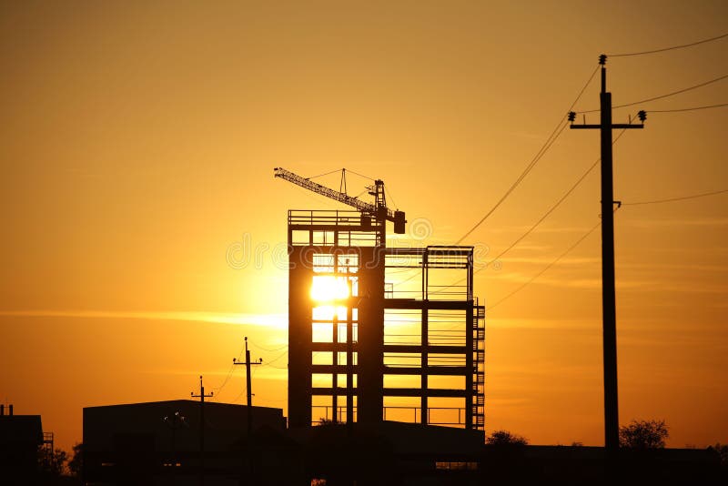 Skeleton of Skyscraper Made of Sheets of Bended Welded Wire Mesh at the ...