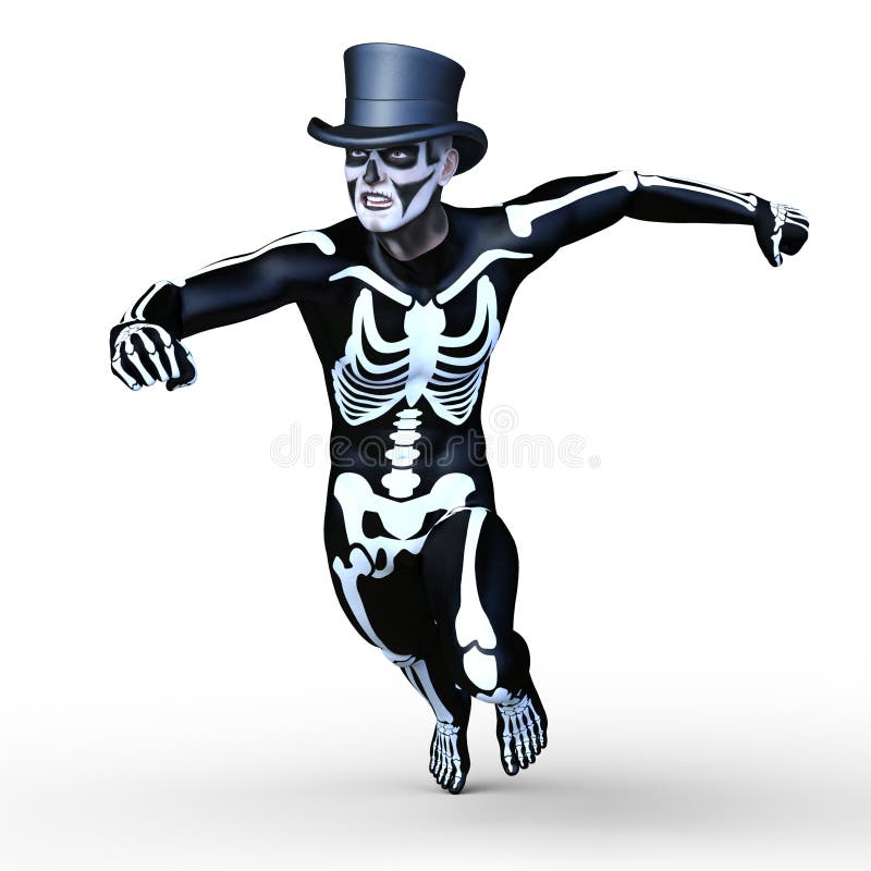 Skeleton costume man stock illustration. Illustration of body - 76491694