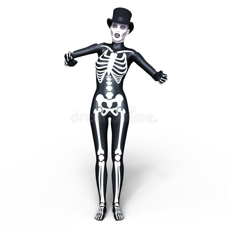 Woman Skeleton Costume Stock Illustrations – 913 Woman Skeleton Costume ...