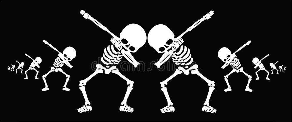 Skeleton dab stock illustration. Illustration of cartoon - 213707713