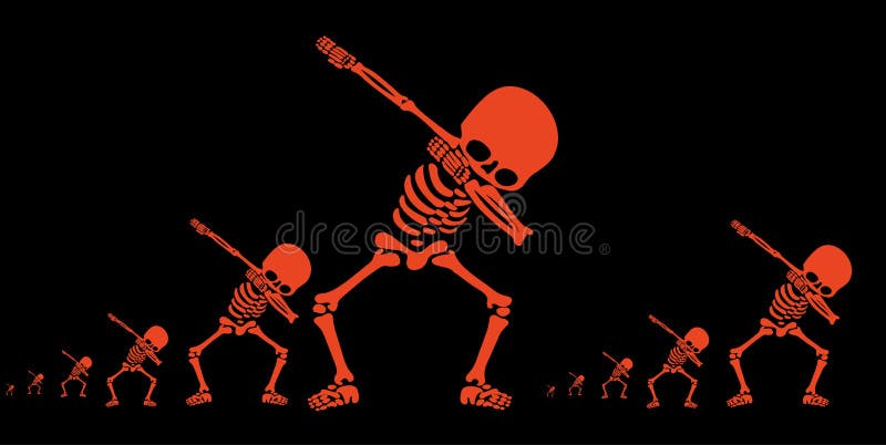 Skeleton dab stock illustration. Illustration of cartoon - 213751976
