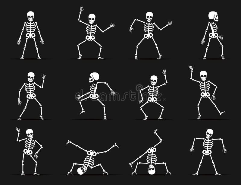 Skeleton Dance Animated Game Sprite Vector Set Stock Illustration ...