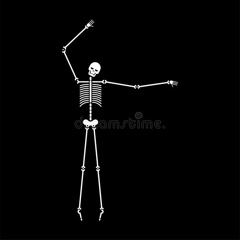 Skeleton Dance Isolated. Skull and Bone Dances. Vector Illustration ...