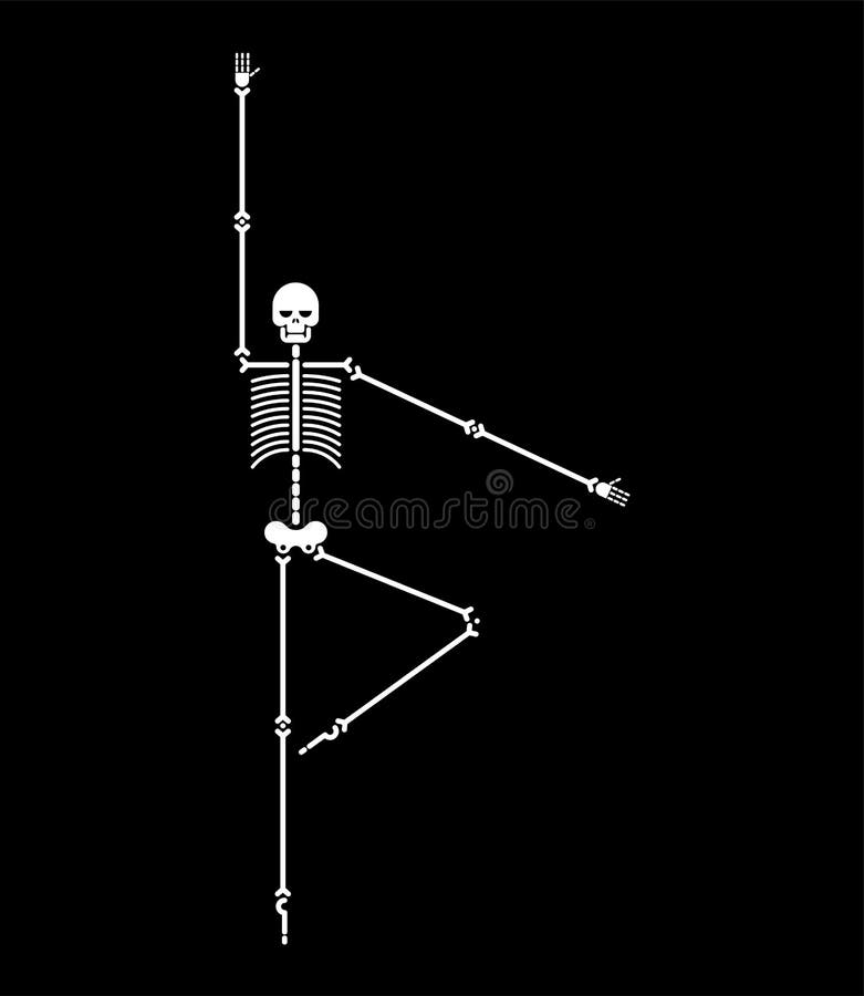 Skeleton Dance Isolated. Skull and Bone Dances. Vector Illustration ...
