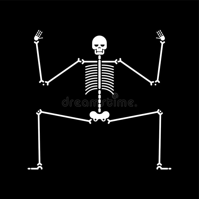 Skeleton Dance Isolated. Skull and Bone Dances. Vector Illustration ...