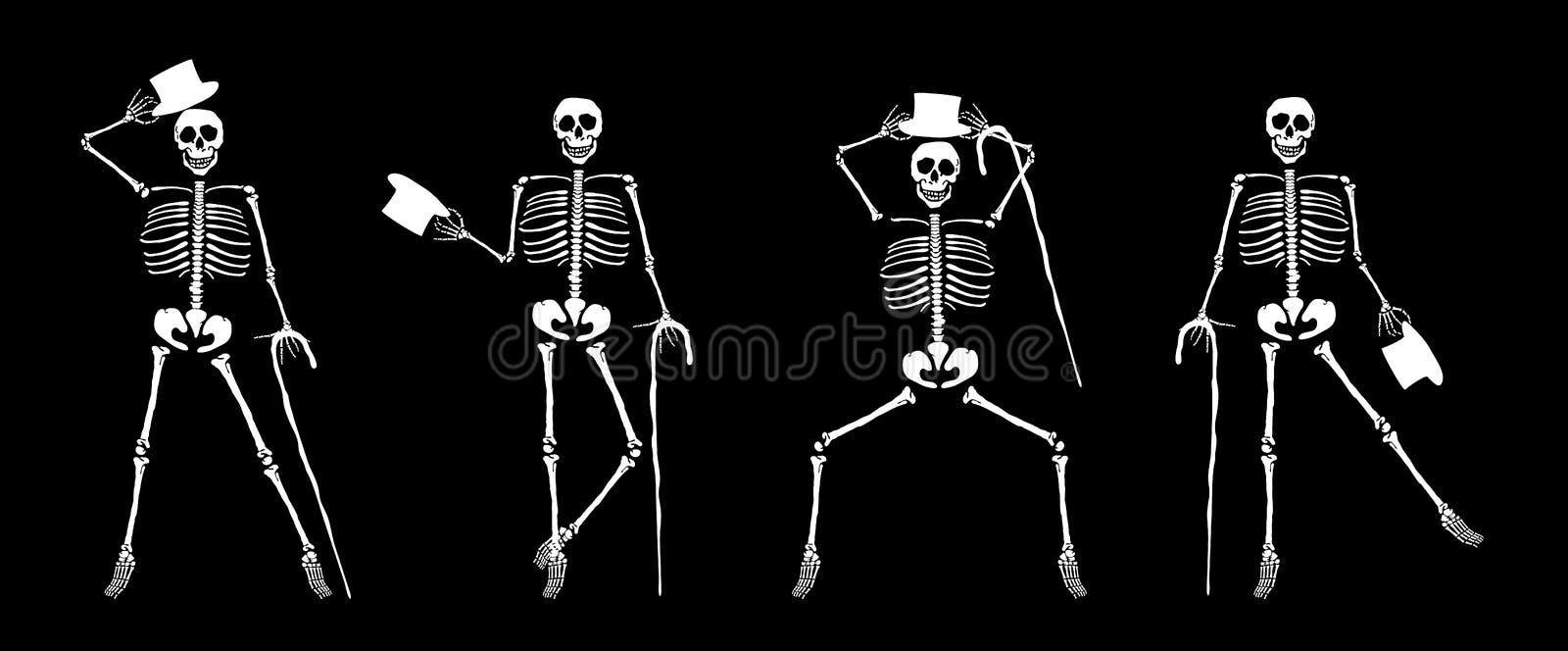 Fun skeletons stock vector. Illustration of dark, halloween - 44445113