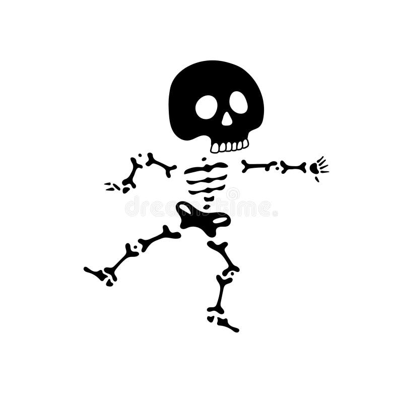 Skeleton Dancing Breakdance Isolated Vector Illustration Stock Vector ...