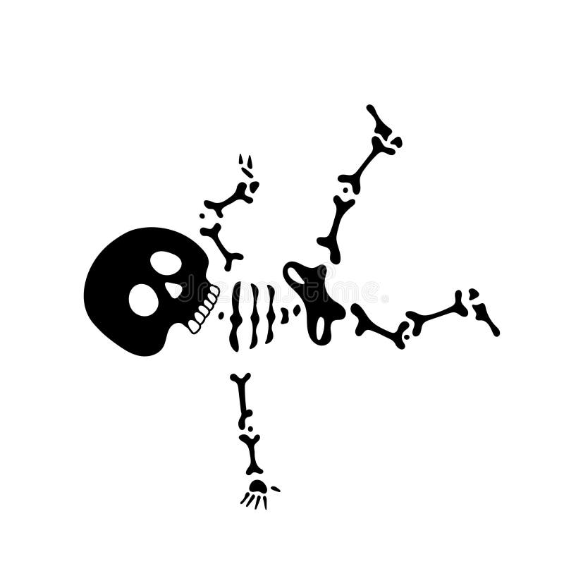 Skeleton Dancing Breakdance Isolated Vector Illustration Stock Vector ...
