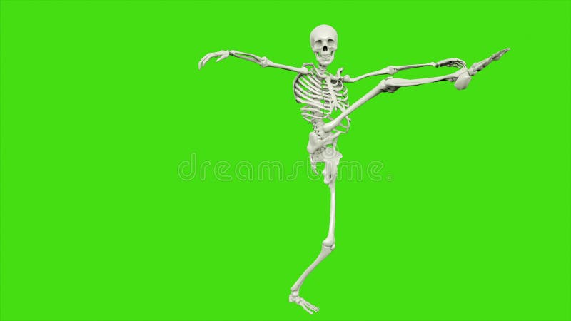 Skeleton Dancing. Seamless Loop Animation on Green Screen. Stock ...