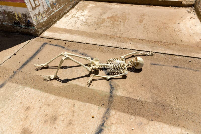 Skeleton Dead of Thirst at Ludwig Mine Nevada Ruins Stock Image - Image ...