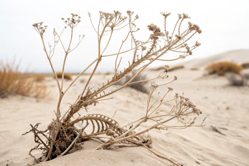 Skeleton of Desert Plant in Soft Light Stock Illustration ...