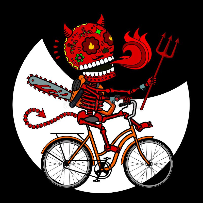 Skeleton Devil Bike stock illustration. Illustration of rider - 54324469