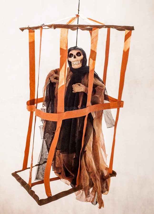 Skeleton in a cage stock photo. Image of design, fossil - 207570876