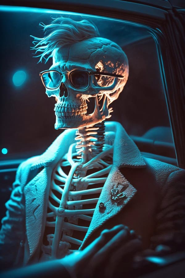 Skeleton Driver Driving a Car. AI Genarated Stock Illustration ...