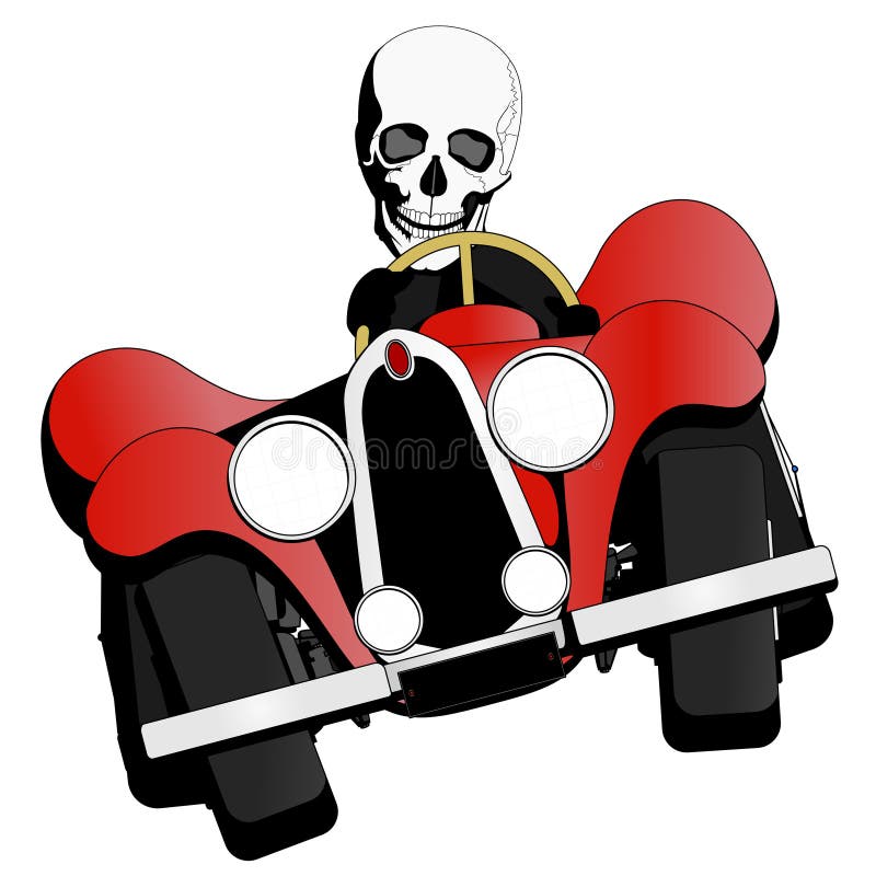 Skeleton driving the car stock illustration. Illustration of ...