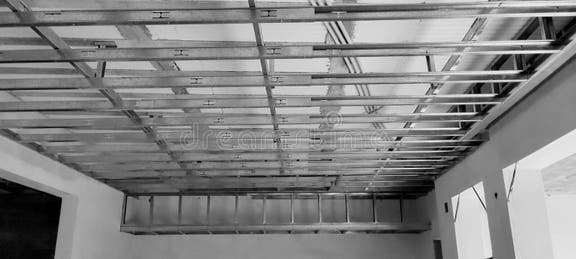 Skeleton for a Dropped Ceiling Stock Image - Image of dropped, house ...
