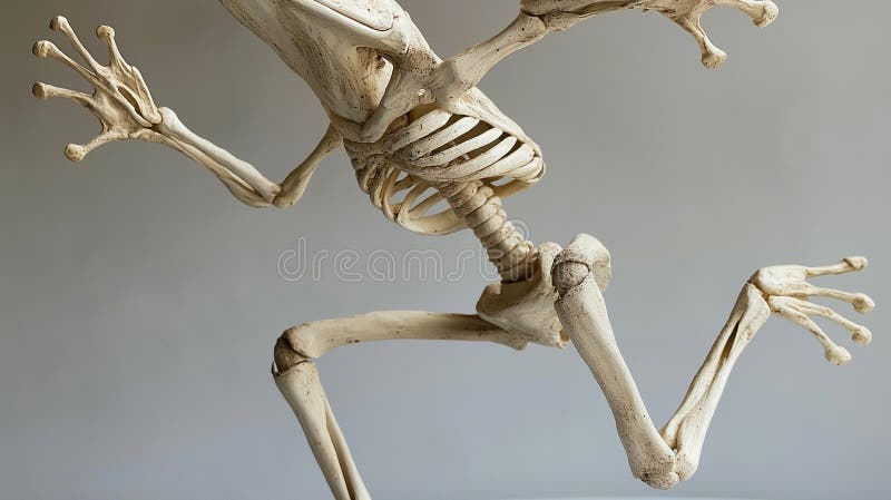 Skeleton in a Dynamic, Frozen Motion Stock Illustration - Illustration ...