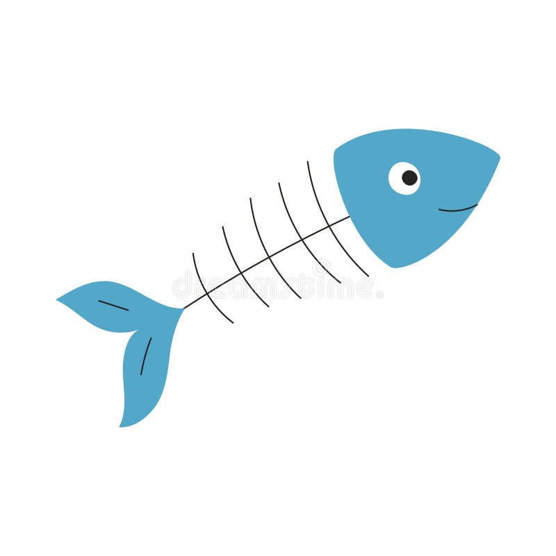 The Skeleton of a Fish. a Simple Flat Vector Illustration Isolated on a ...