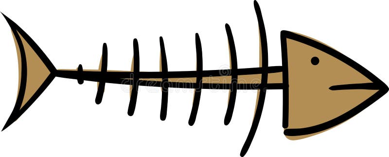 Skeleton of fish stock vector. Illustration of dark - 127112426