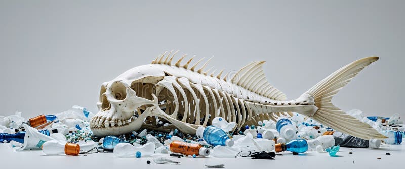 Skeleton of Fish Surrounded by Plastic Waste Highlights Environmental ...