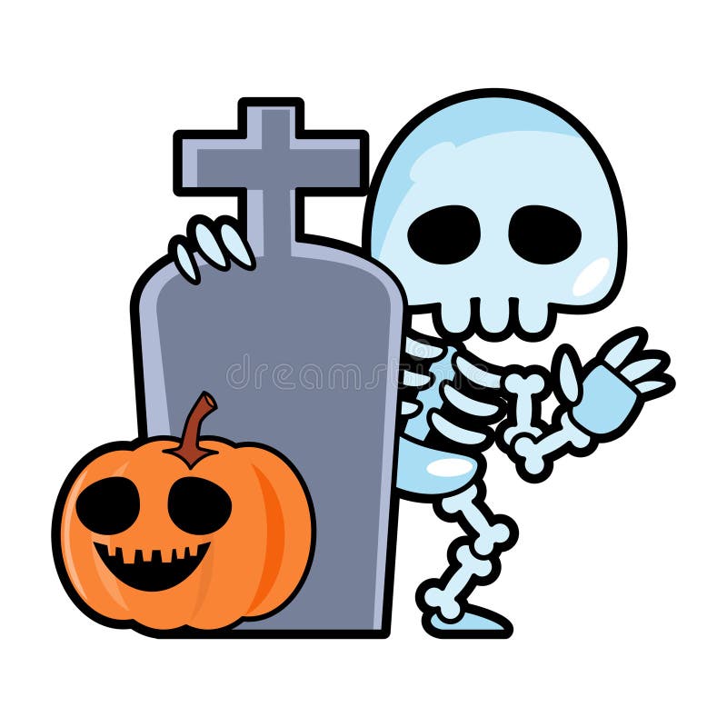 Skeleton Ghost . Halloween Cartoon Characters Stock Vector ...