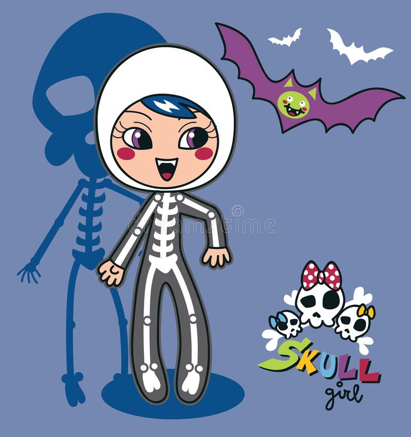 Skeleton girl stock vector. Illustration of girl, smile - 14882022