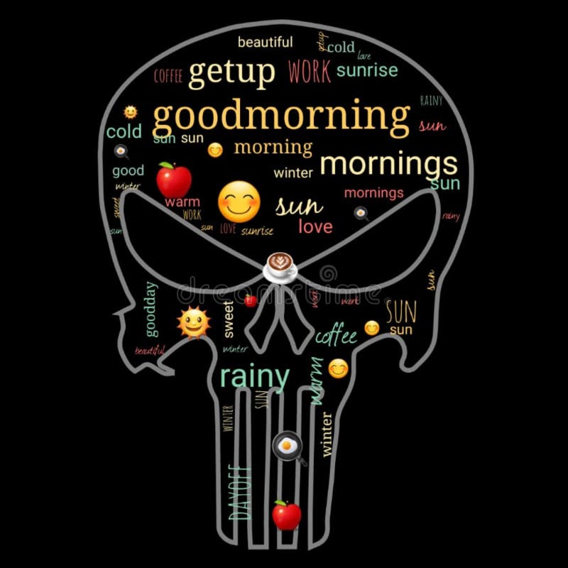 Skeleton GOOD MORNING stock illustration. Illustration of good - 155013862