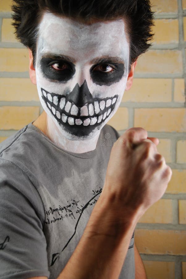 Skeleton Face Makeup Guy