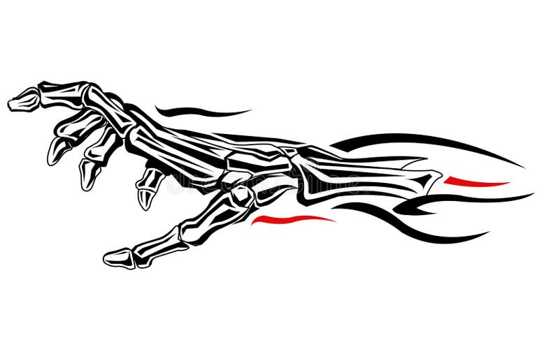 Tribal Skeleton Hand Stock Illustrations – 428 Tribal Skeleton Hand ...