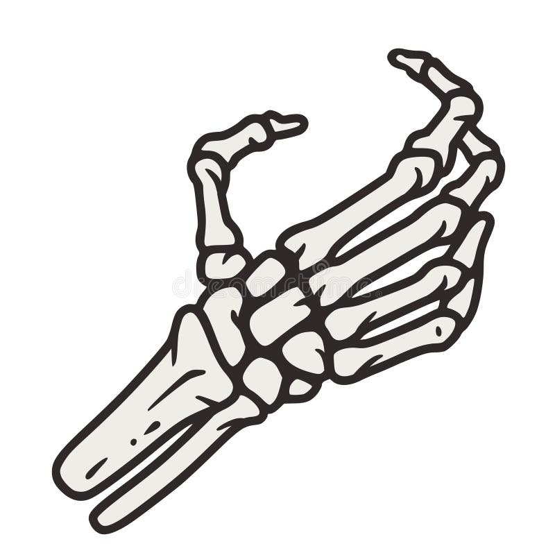 Skeleton Hand Victory Sign for Halloween Design. Hand Bones Gesture ...