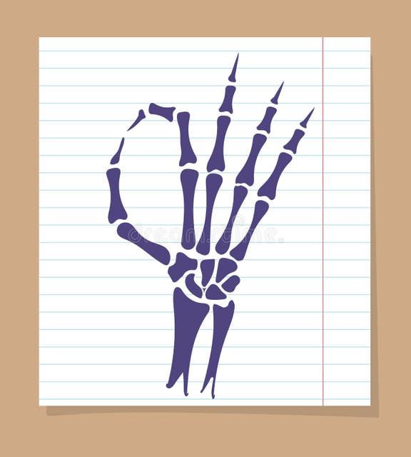Skeleton hand OK sign stock vector. Illustration of body - 95246495