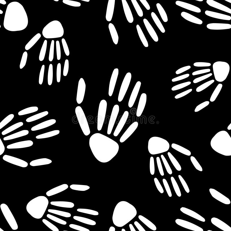 Skeleton Hand Seamless Pattern Stock Vector - Illustration of deadly ...