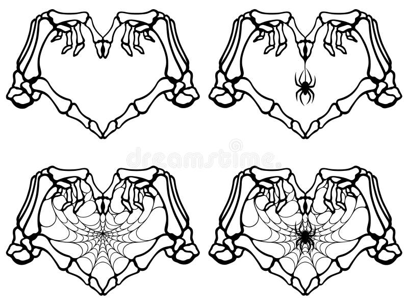 Skeleton Hands in Heart Gesture Stock Vector - Illustration of cartoon ...