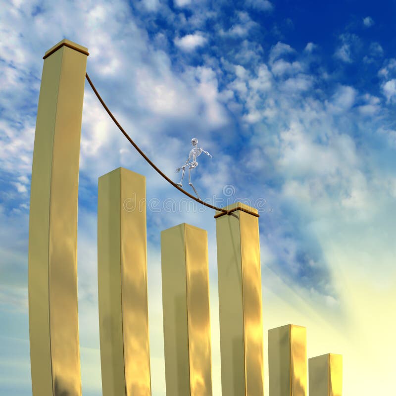 Skeleton on a high wire stock illustration. Illustration of rope - 19680929