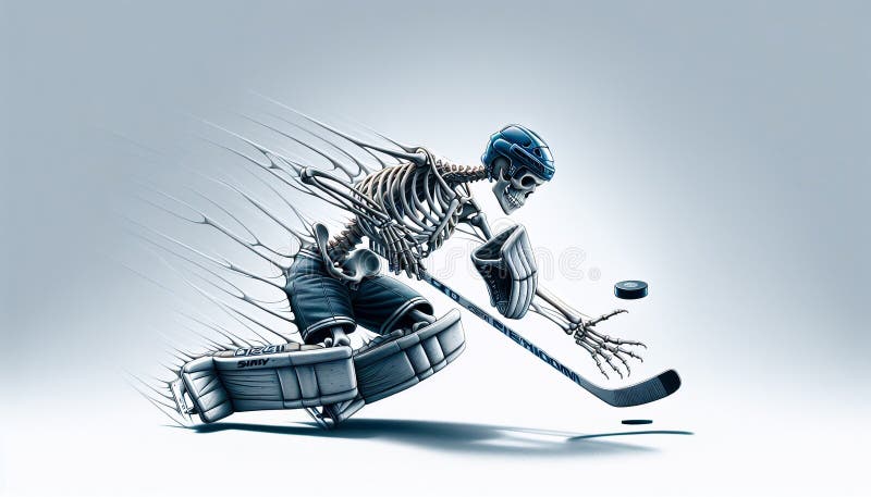 Skeleton Hockey Player. stock illustration. Illustration of competition ...