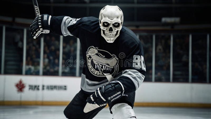 Skeleton Hockey Player. stock illustration. Illustration of hockey ...