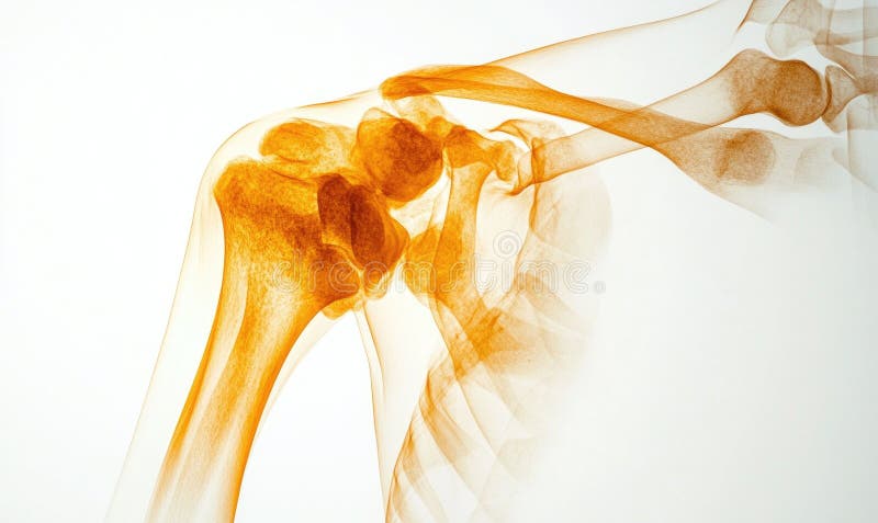 A Skeleton of a Human Arm with a Yellow Bone Stock Illustration ...