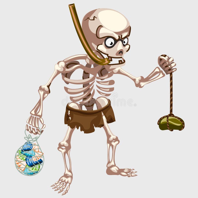 Skeleton is Hunting with the Catch Stock Vector - Illustration of ...