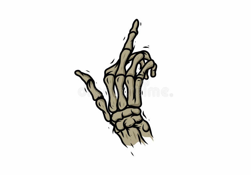 Skeleton Illustration of One Hand Stock Vector - Illustration of ...