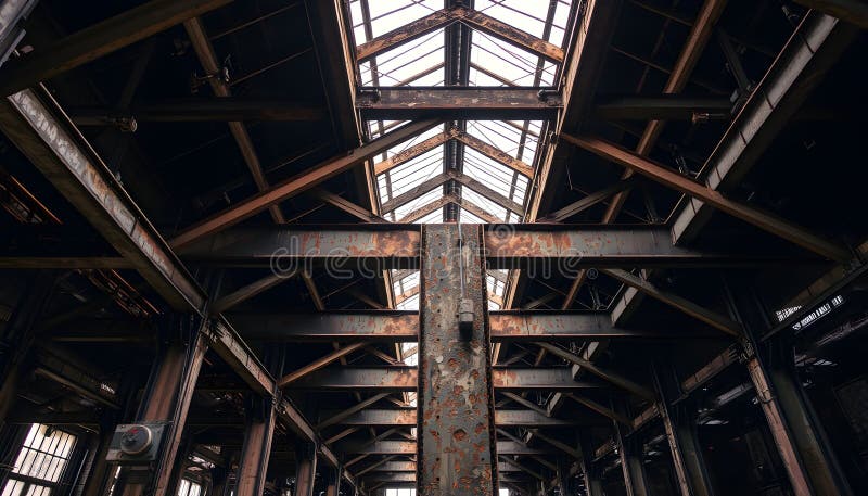 The Skeleton of Industry: an Abandoned Factory Interior Stock ...