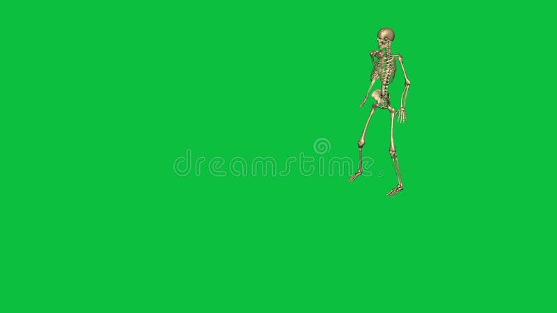 Skeleton Jump Horizontal - Separate on Green Screen Stock Video - Video ...