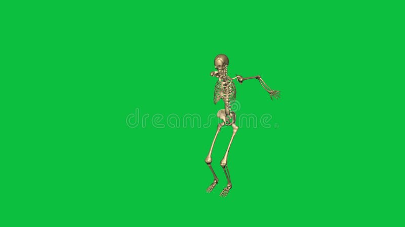 Skeleton Jump Leap - Separate on Green Screen Stock Footage - Video of ...