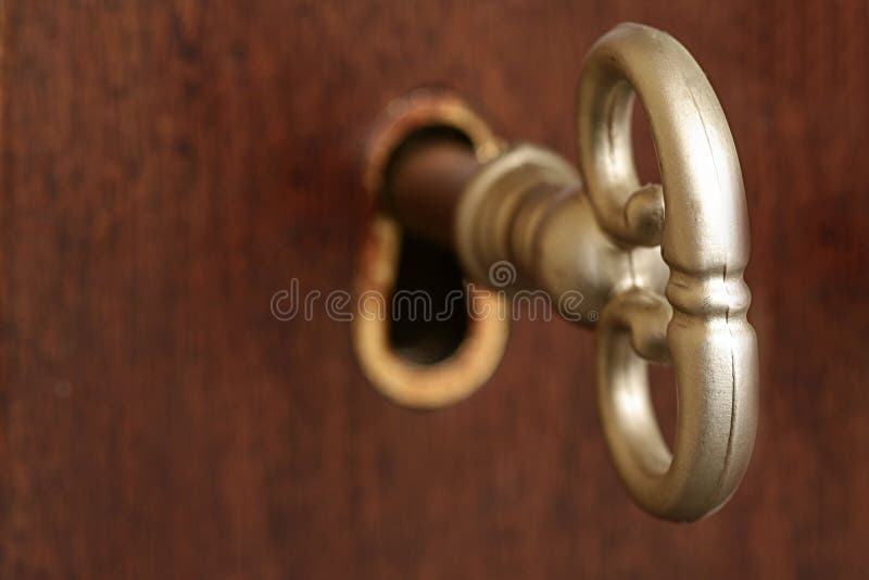 Skeleton Key in Keyhole stock photo. Image of steel, metal - 3980178