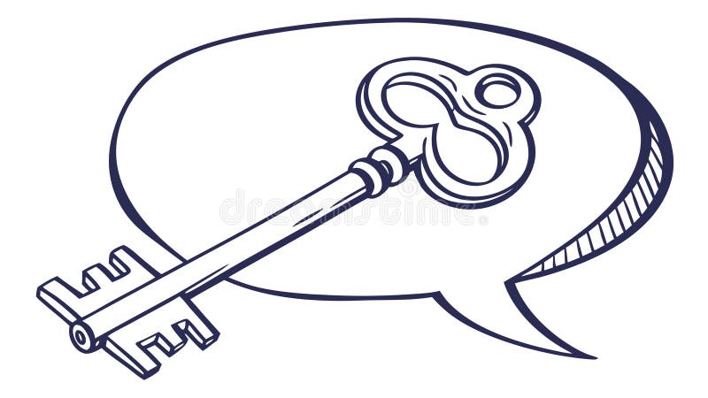 Skeleton Key Speech Bubble Outline Stock Illustrations – 14 Skeleton ...
