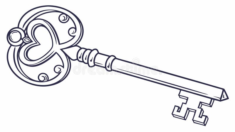 Skeleton Key Unlock Old Access Symbol Illustration, Vector Design ...