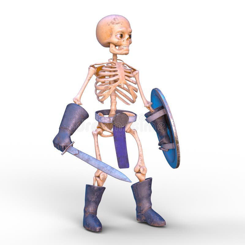 Skeleton Knight Illustration Black and White Stock Illustration ...