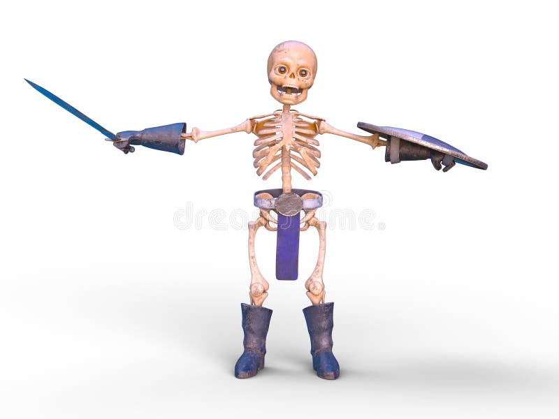Skeleton Knight Illustration Black and White Stock Illustration ...